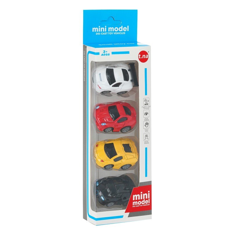 Masini pentru copii care se trag inapoi GT, set de 4 bucati - eMAG.ro