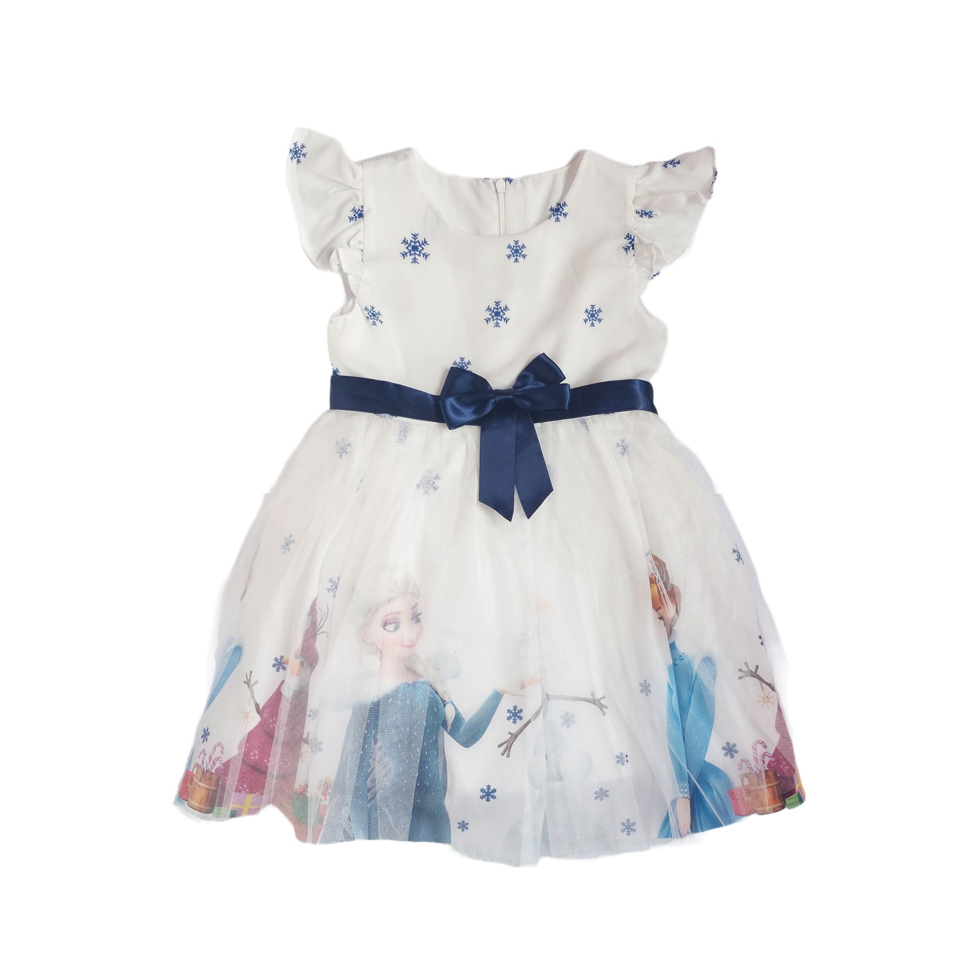 Rochie pentru Fetite, Frozen, Anna, Elsa si Olaf, Tul, Bumbac, Alb ...