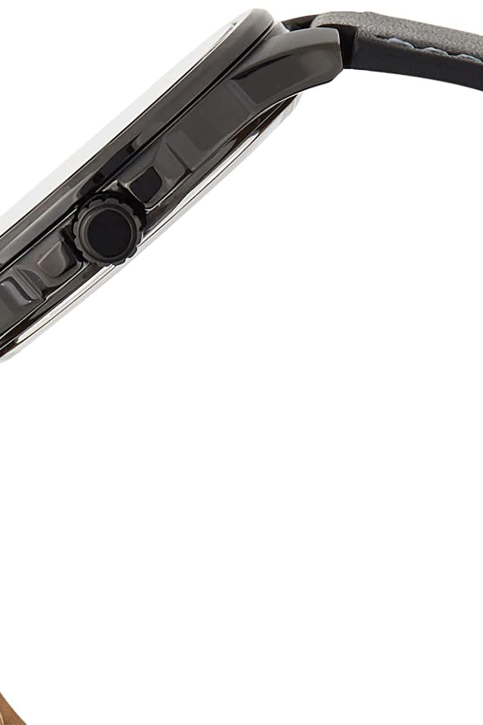 Casio, Ceas quartz cu o curea de piele, Negru, Gri hematit - eMAG.ro