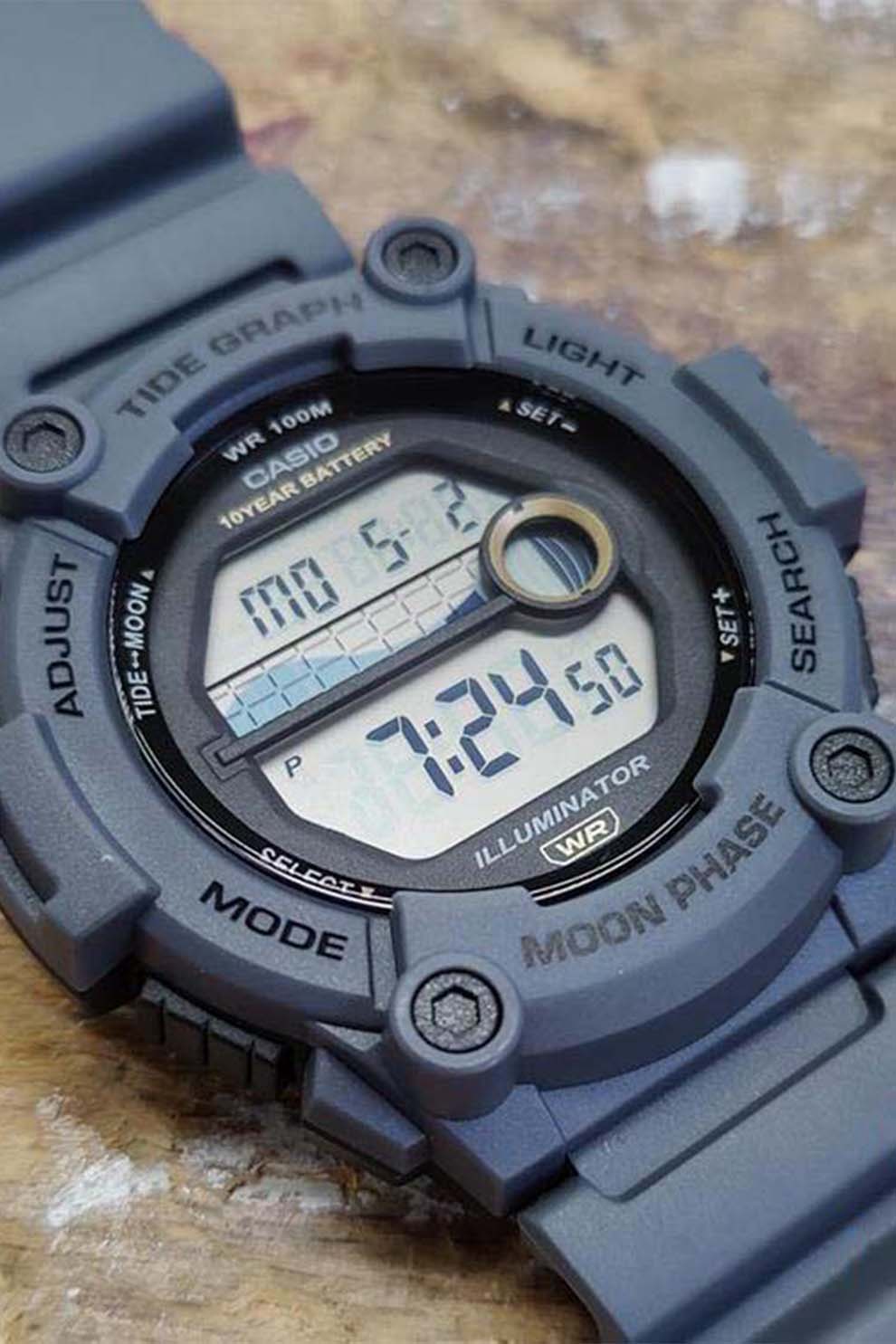 Casio, Ceas digital cu o curea de plastic, Gri antracit - eMAG.ro