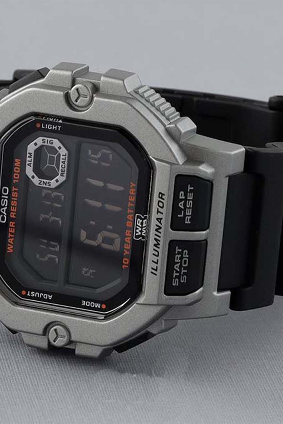Casio, Ceas digital cu o curea de rasina, Negru, Gri - eMAG.ro