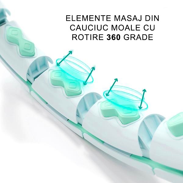 Cerc fitness pentru antrenament Hula Hoop Slim verde, cu display ...