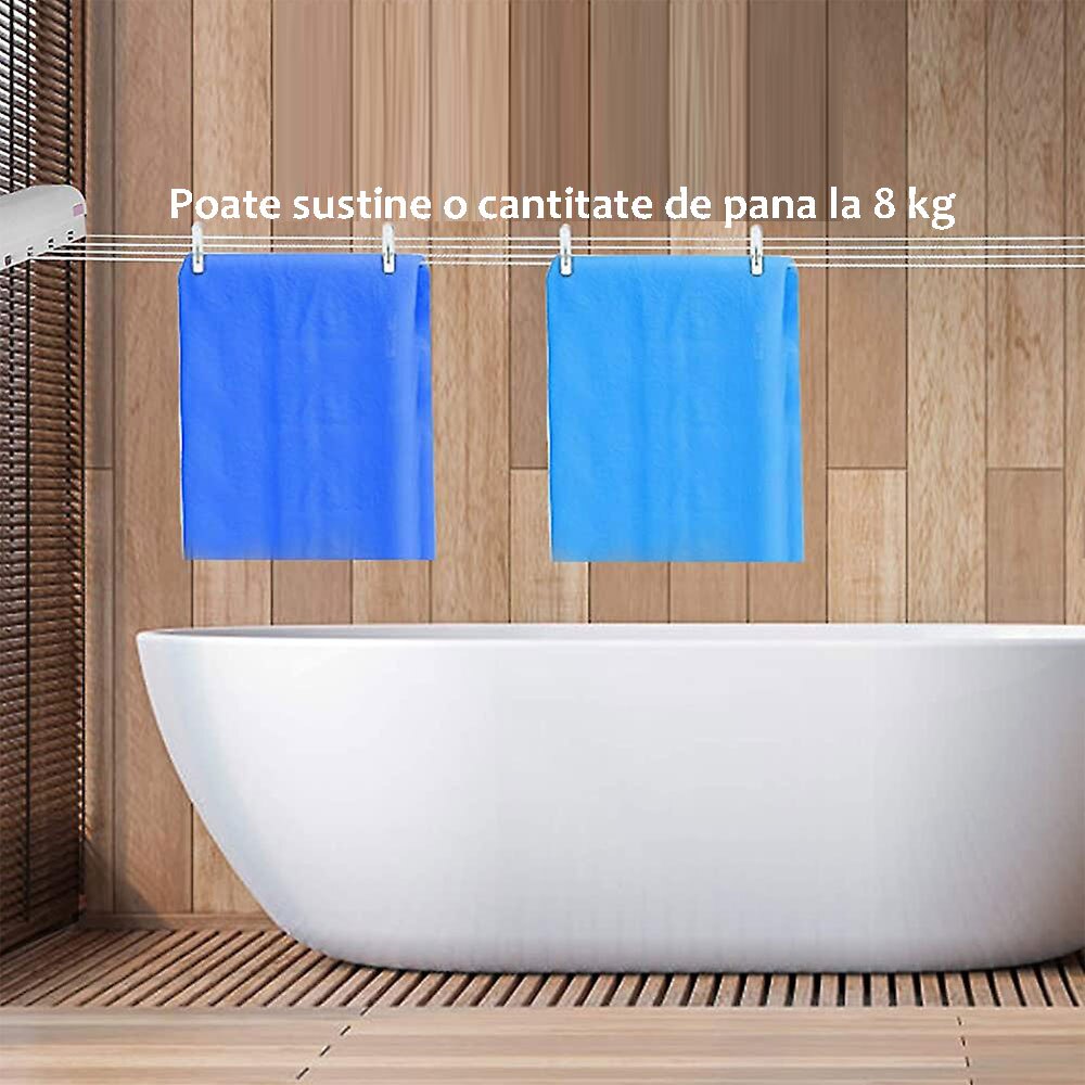 Uscator Rufe Retractabil SIKS, Prindere pe Perete, Kit Montaj Inclus, 4 ...