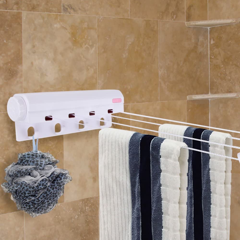 Uscator Rufe Retractabil SIKS, Prindere pe Perete, Kit Montaj Inclus, 4 ...