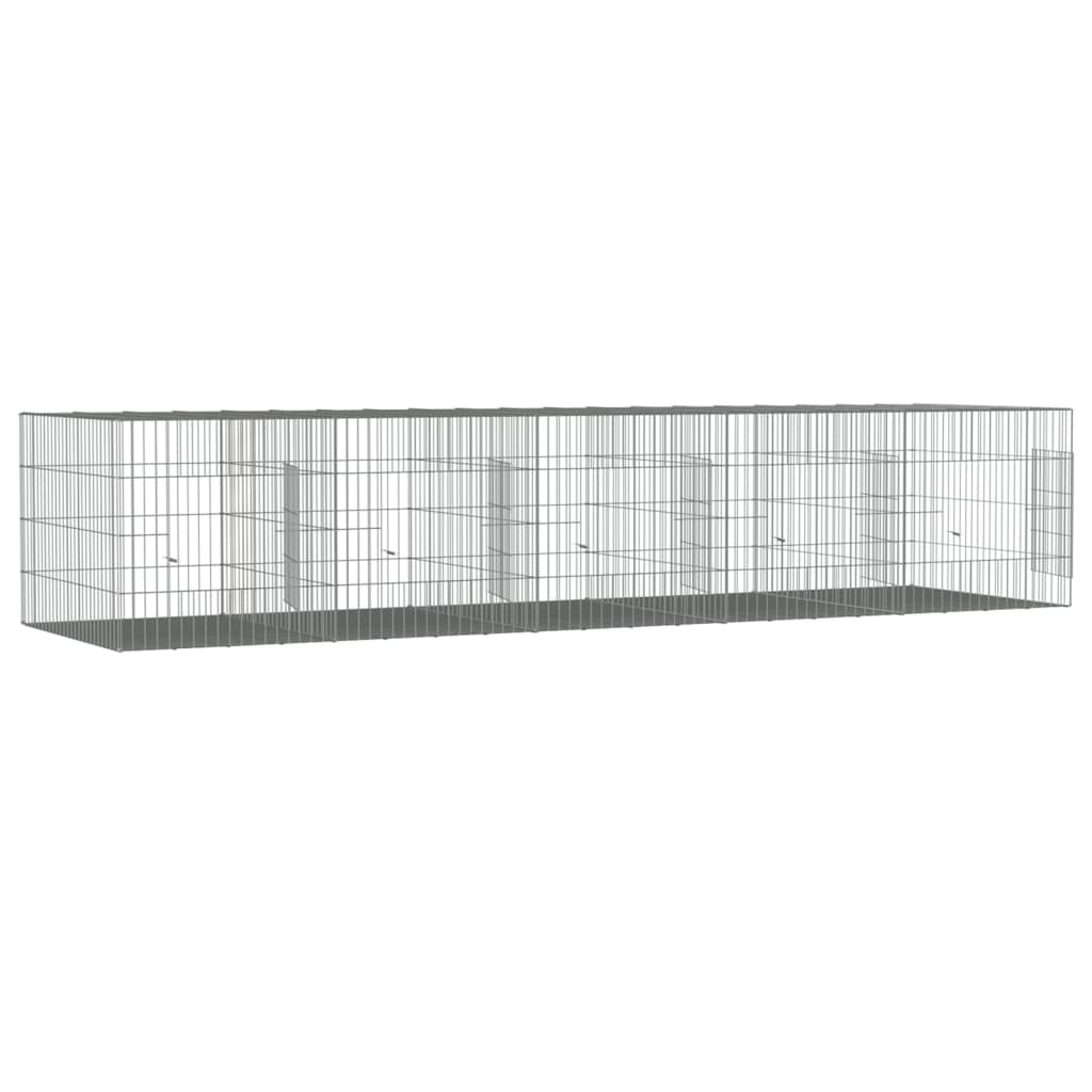 Cusca pentru iepuri vidaXL, 5 panouri, 217x79x54 cm, fier galvanizat ...