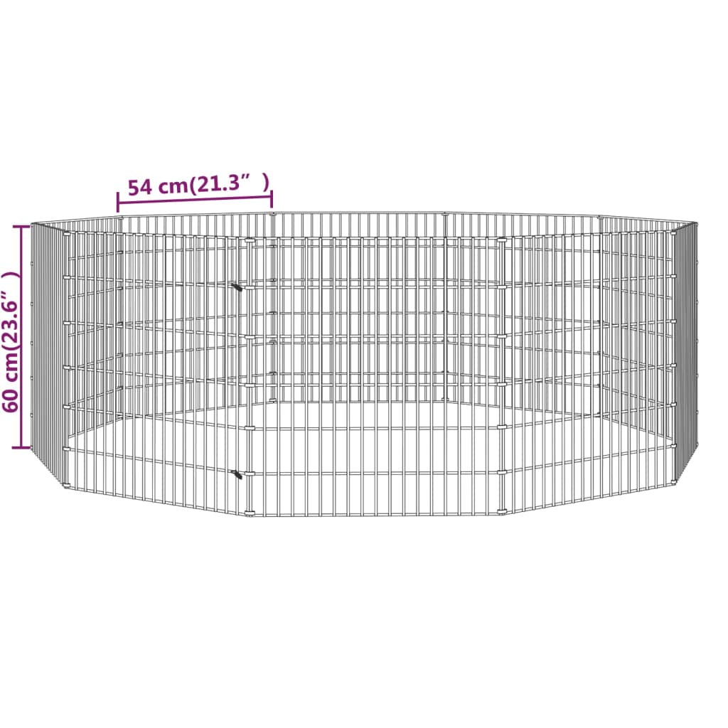 Cusca pentru iepuri vidaXL, 10 panouri, 54x60 cm, fier galvanizat - eMAG.ro