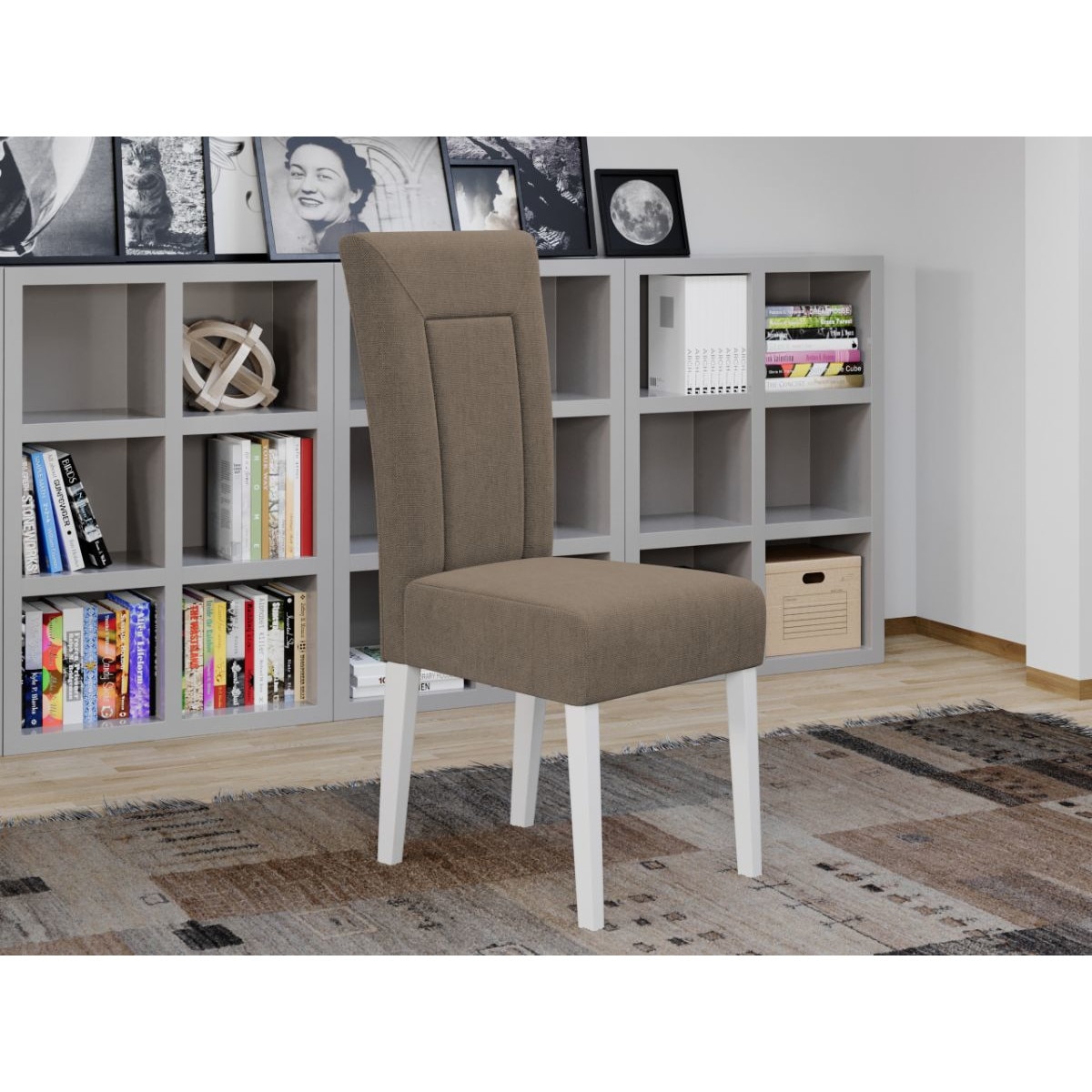 Scaun tapitat, Laguna, Lima Vardo 35, Cappuccino, Picioare Lemn Fag ...