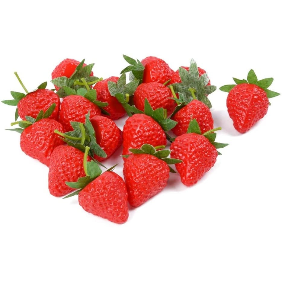 Set 20 Bucati Capsune Artificiale, Realizate din Plastic, Fructe ...