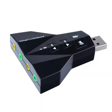 Placa de sunet USB 7.1 dubla, conectare casti si boxe, buton volum si ...