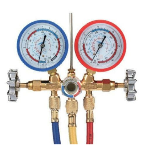 Kit verificat AC cu 2 manometre, 2 robineti si 3 furtune 90cm pentru ...