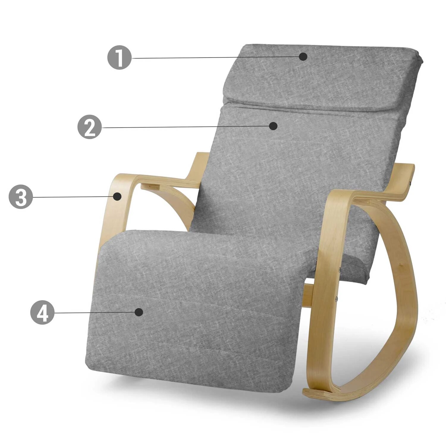 Scaun balansoar pentru gradina Sofotel, cadru de lemn, perne din bumbac ...