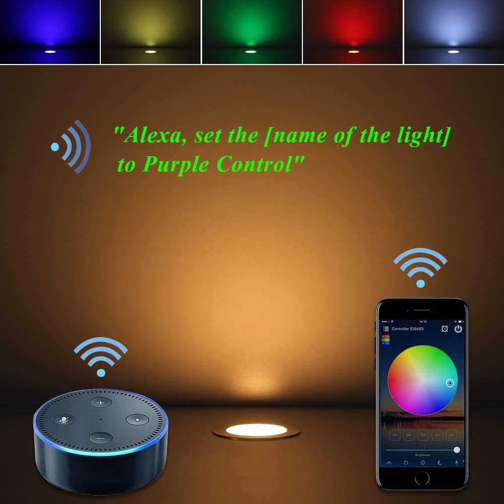 Set 10 Spoturi Led de podea, Incastrat, impermeabil, pentru curte, alee ...