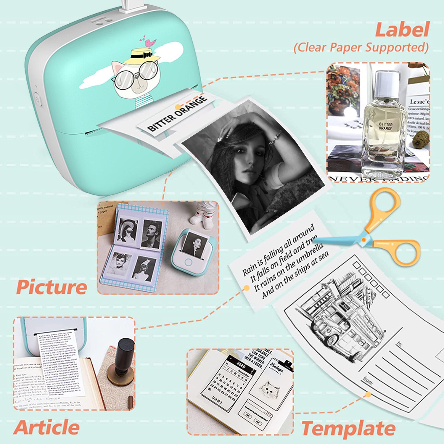 Imprimanta termica, SOOYE, 1000mAh, Verde - eMAG.ro