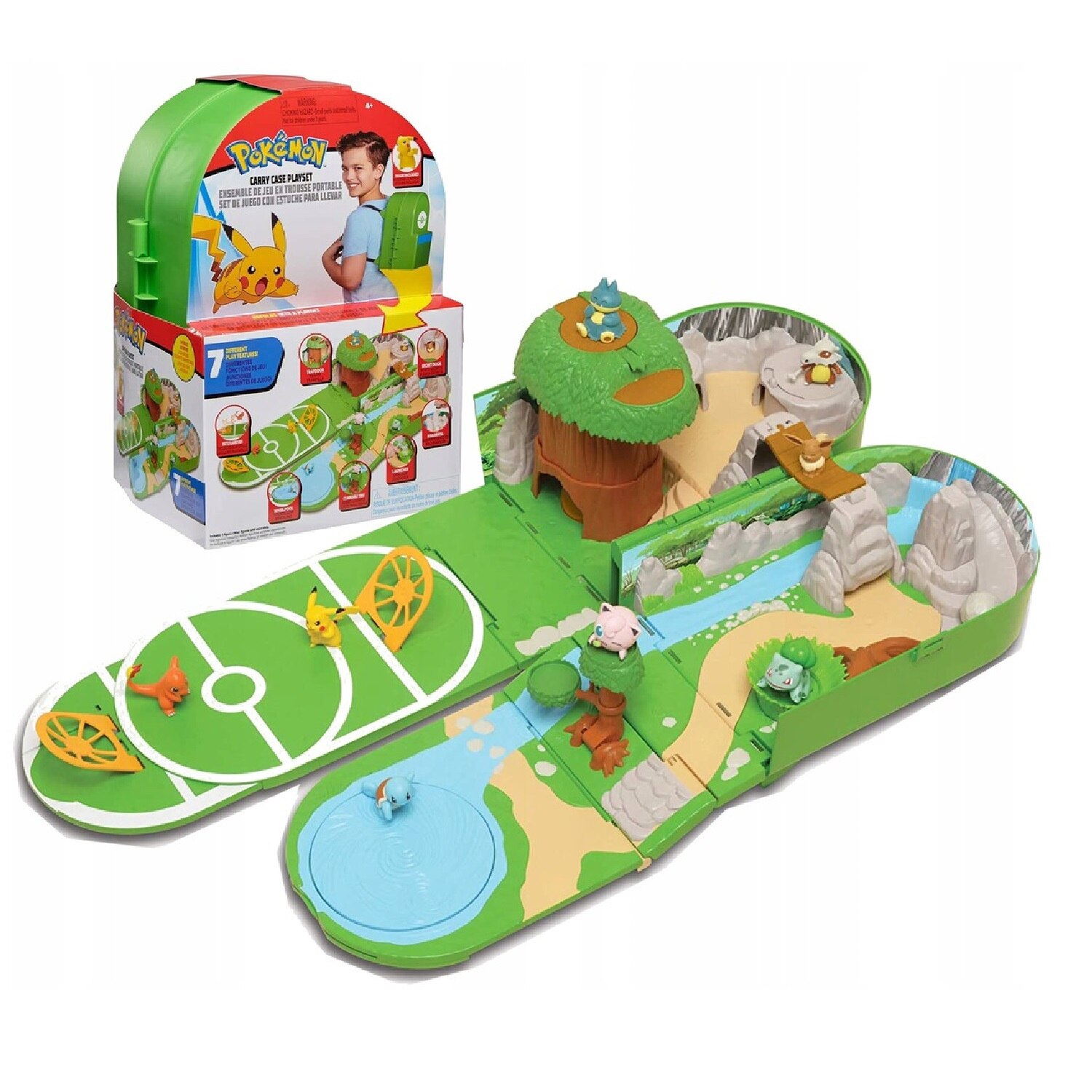 Set 7 figurine Pokemon, cu ghiozdan si accesorii, 22.5 cm, multicolor ...