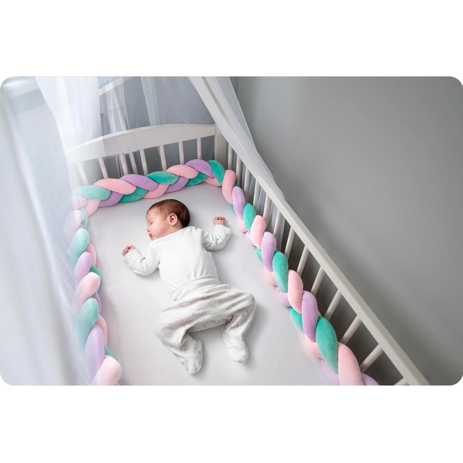 Protectie pentru patut Ricokids 3m, roz/violet - eMAG.ro