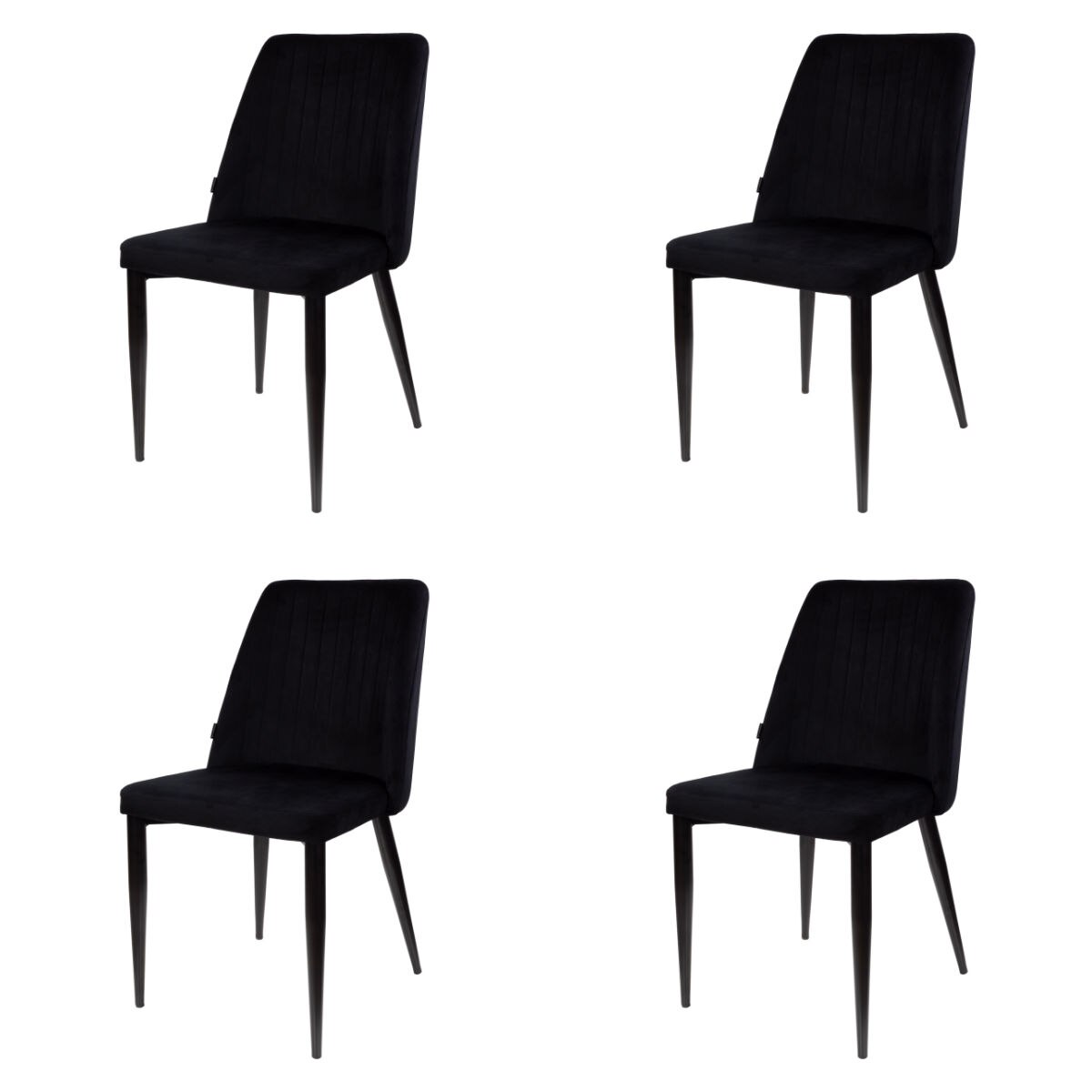 Scaun tapitat Zibi, Vokato, 4 bucati, 86 x 48 cm, Picioare metalice ...