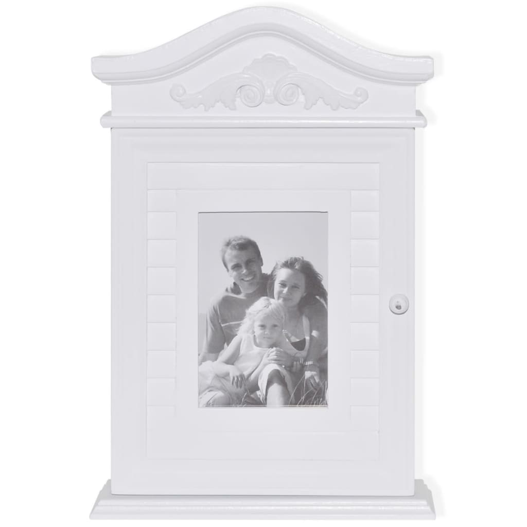Dulap pentru chei cu rama foto, alb, Design Modern, CHIC82463 - eMAG.ro