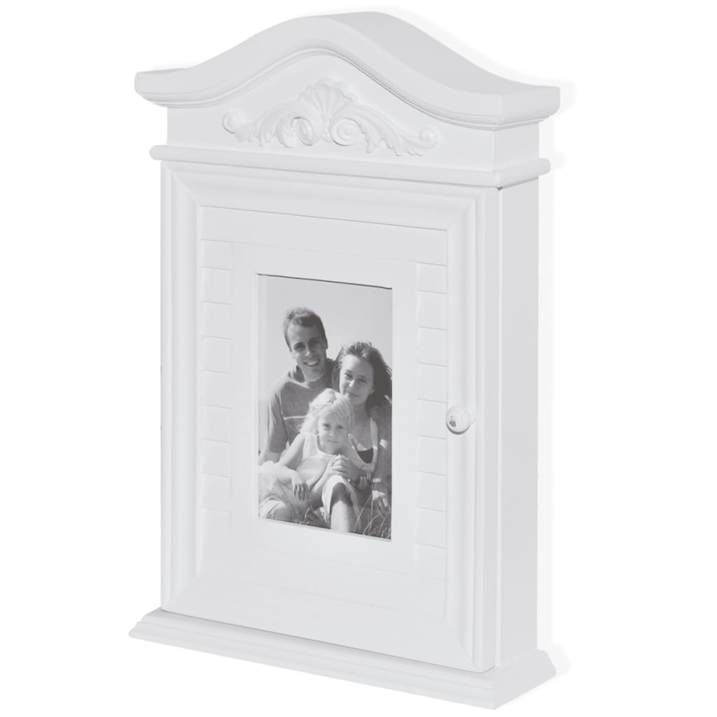 Dulap pentru chei cu rama foto, alb, Design Modern, CHIC82463 - eMAG.ro