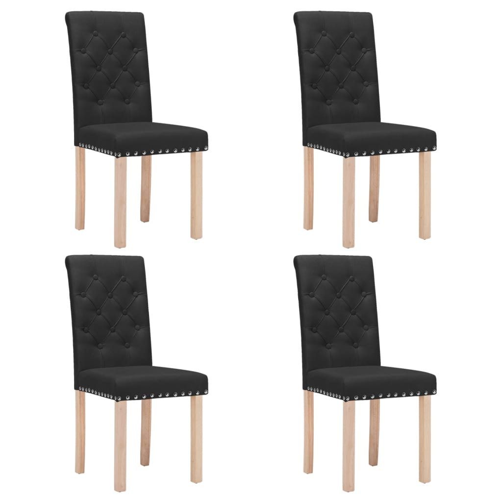Set Scaune de masa, 4 buc., negru, material textil, structura stabila ...
