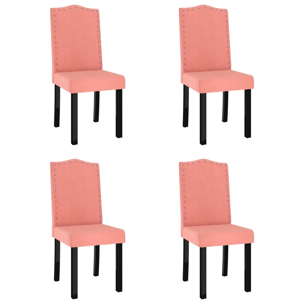 Set 4 Scaune bucatarie, maxima suportata,150 KG, roz,42 x 53 x 95 cm ...