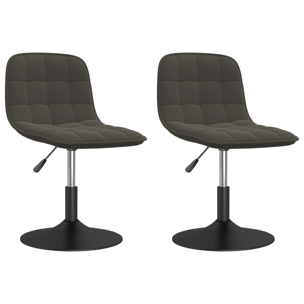 Set Scaune de masa pivotante, 2 buc., gri inchis, catifea, structura ...