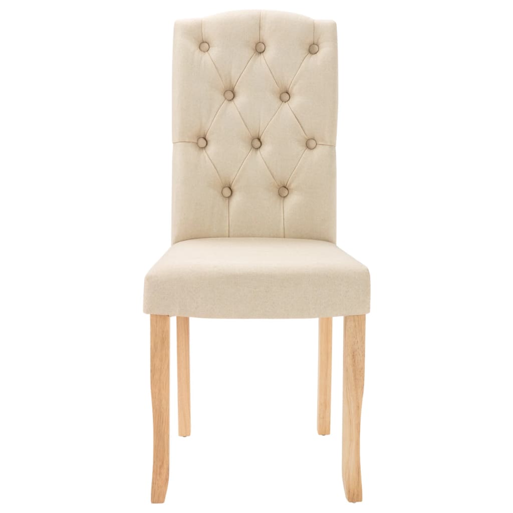 Set de 2 buc scaune de bucatarie, design unic, crem, material textil ...