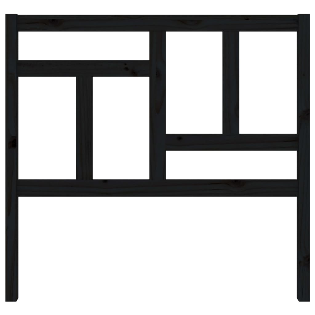 Tablie de pat, negru, 105,5x4x100 cm, lemn masiv de pin, design ...