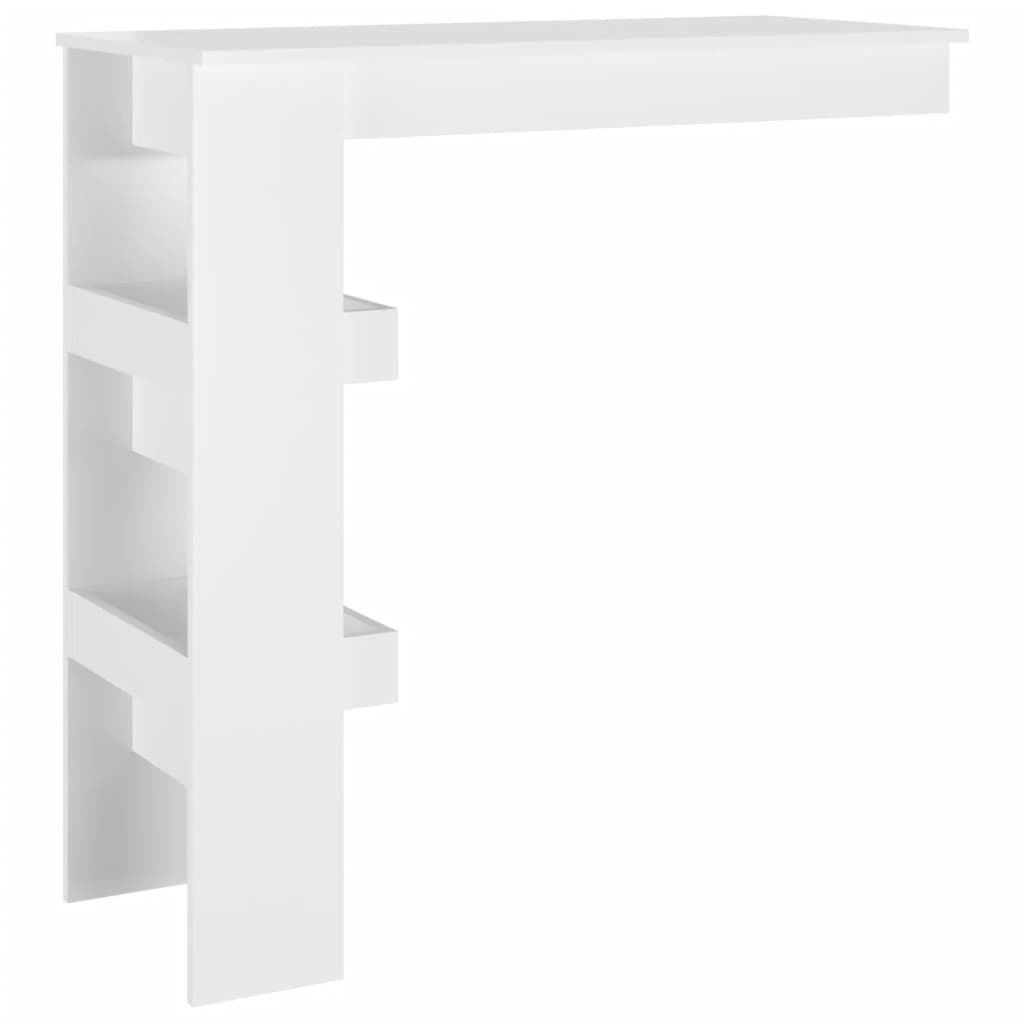Masa de bar de perete alb lucios 102x45x103,5 cm lemn prelucrat ...