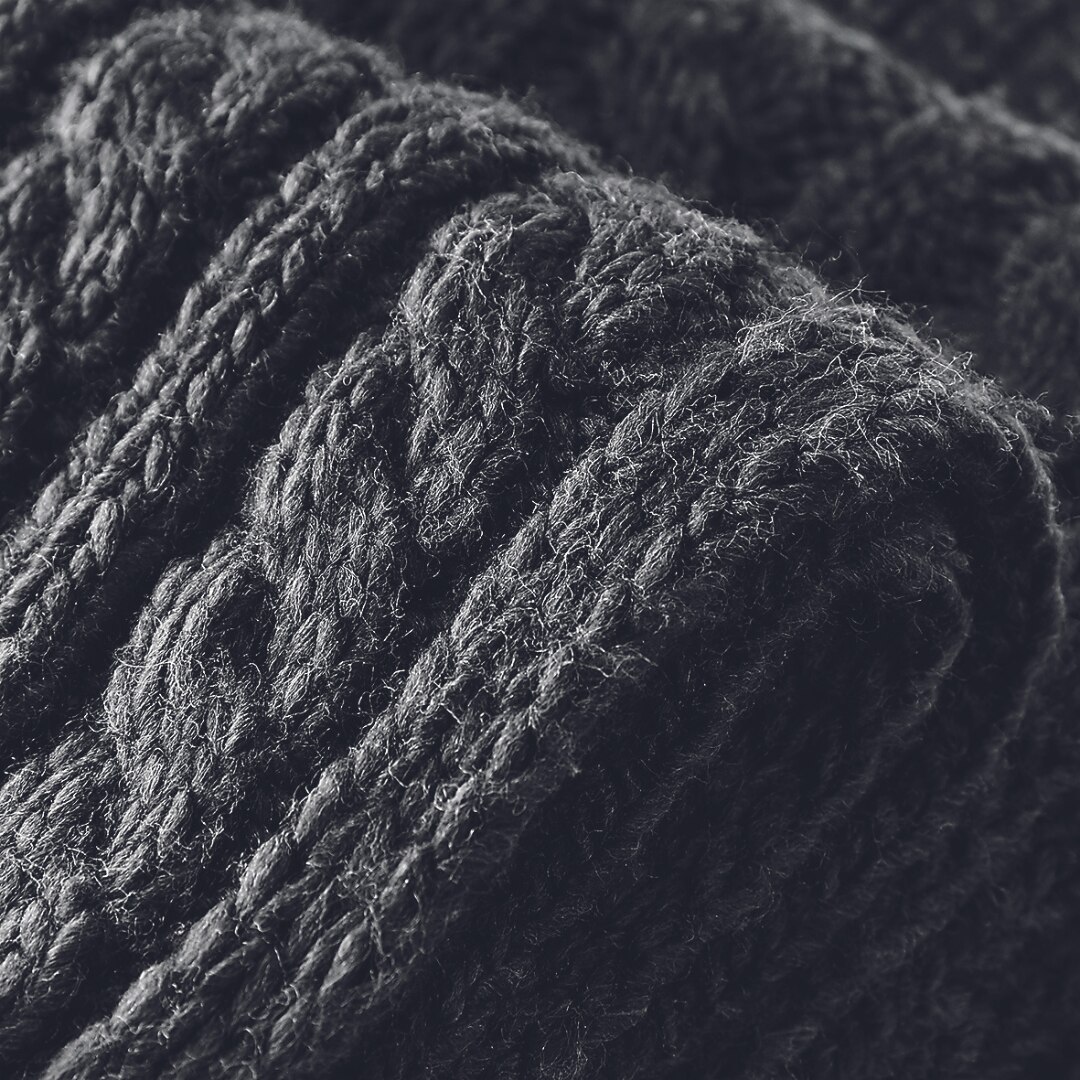 Fular Fluffy, tricotat manual, unisex, negru - eMAG.ro