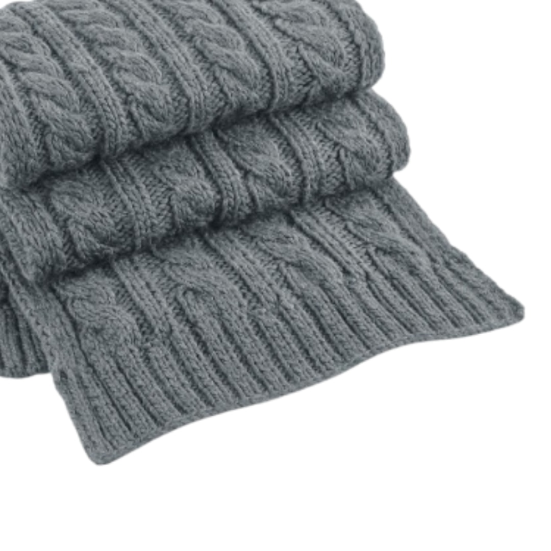 Fular Fluffy, tricotat manual, unisex, gri - eMAG.ro