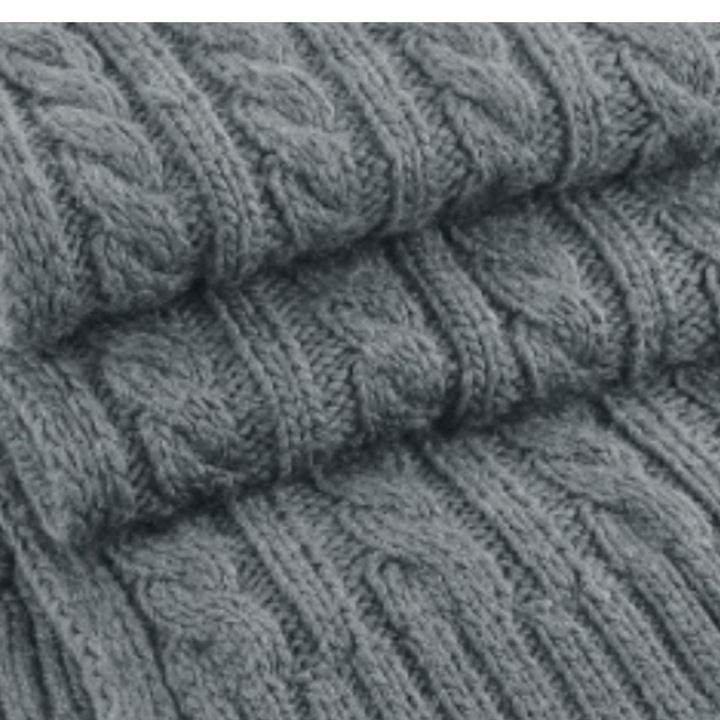 Fular Fluffy, tricotat manual, unisex, gri - eMAG.ro