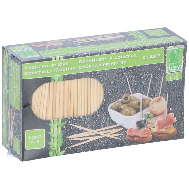 Set 1000 scobitori Inna, Bambus, 6.5x0.2cm, Bej - eMAG.ro