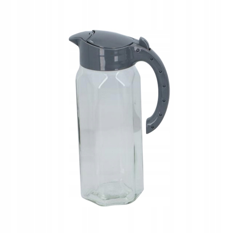 Carafa apa Alpina, Sticla/Plastic, 1.5 l, Transparent/Gri - eMAG.ro
