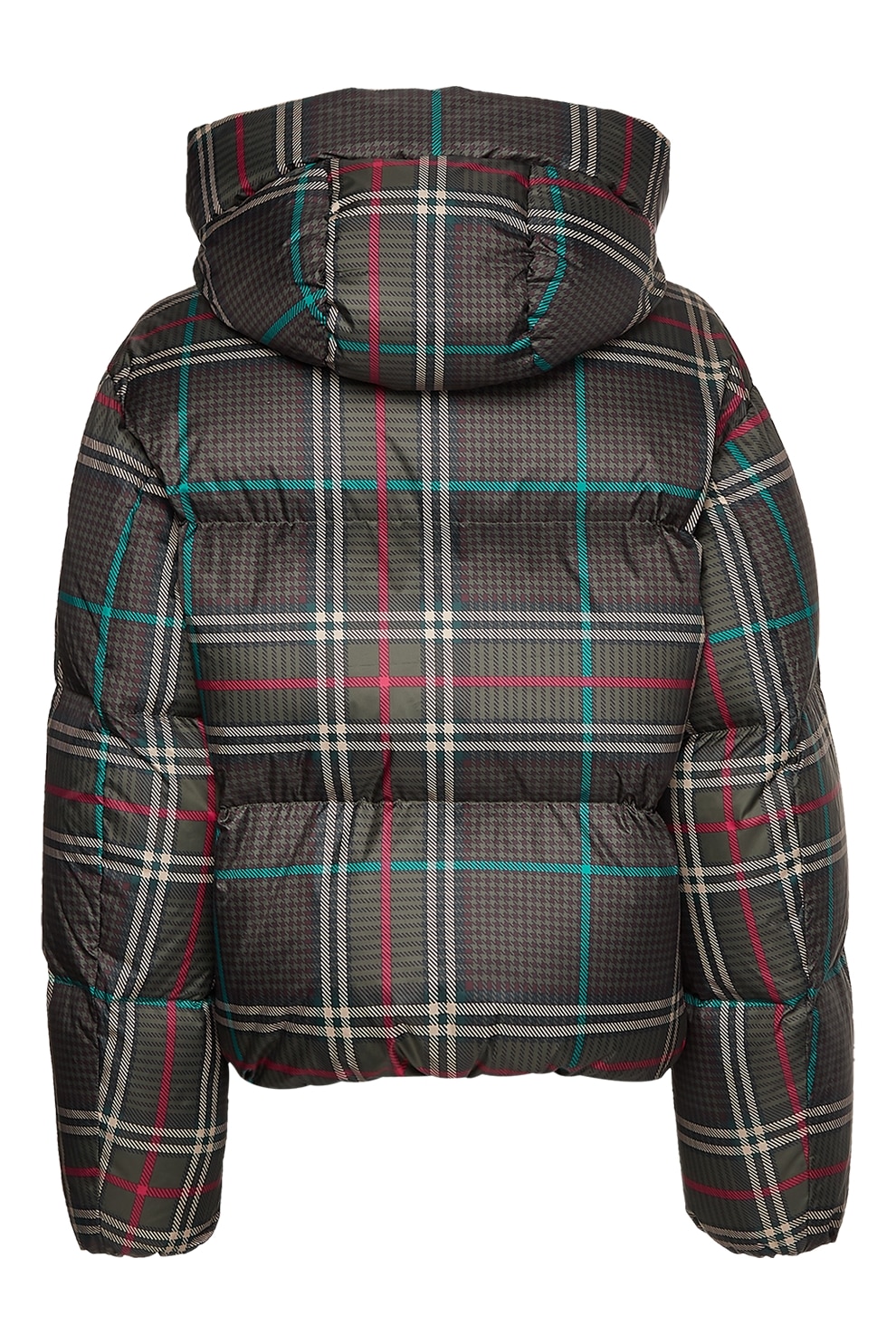 Tommy Hilfiger, Geaca bufanta cu umplutura de puf si gluga, Rosu, Alb ...