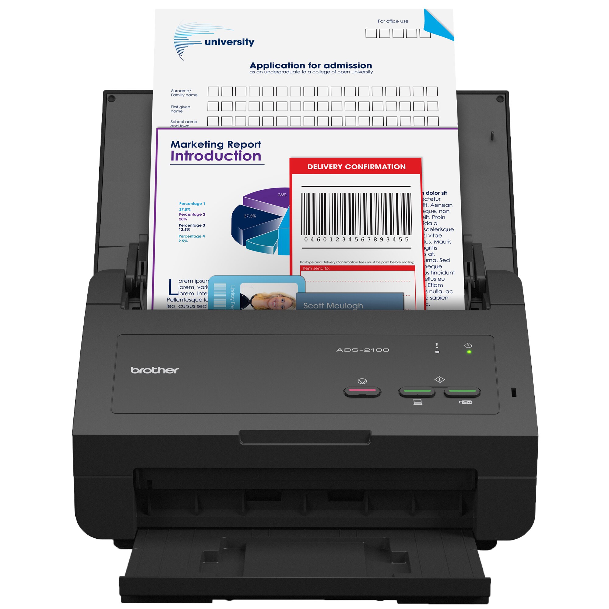 Scanner Brother ADS2100, A4 - eMAG.ro