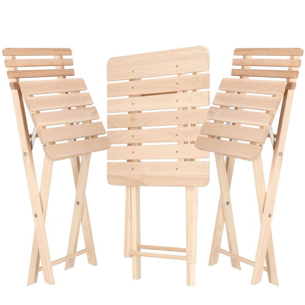 Set mobilier gradina, terasa, balcon, pliabil, lemn, 1 masa, 2 scaune ...