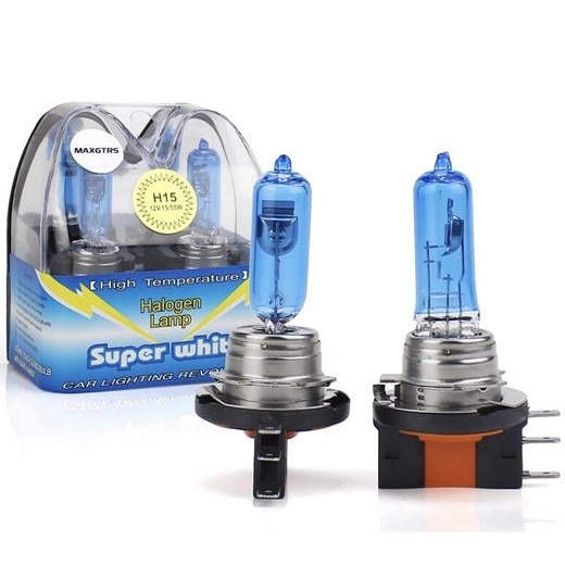 Set de 2 becuri halogen H15, 55W/bec, 12V, lumina alba 5000K - eMAG.ro