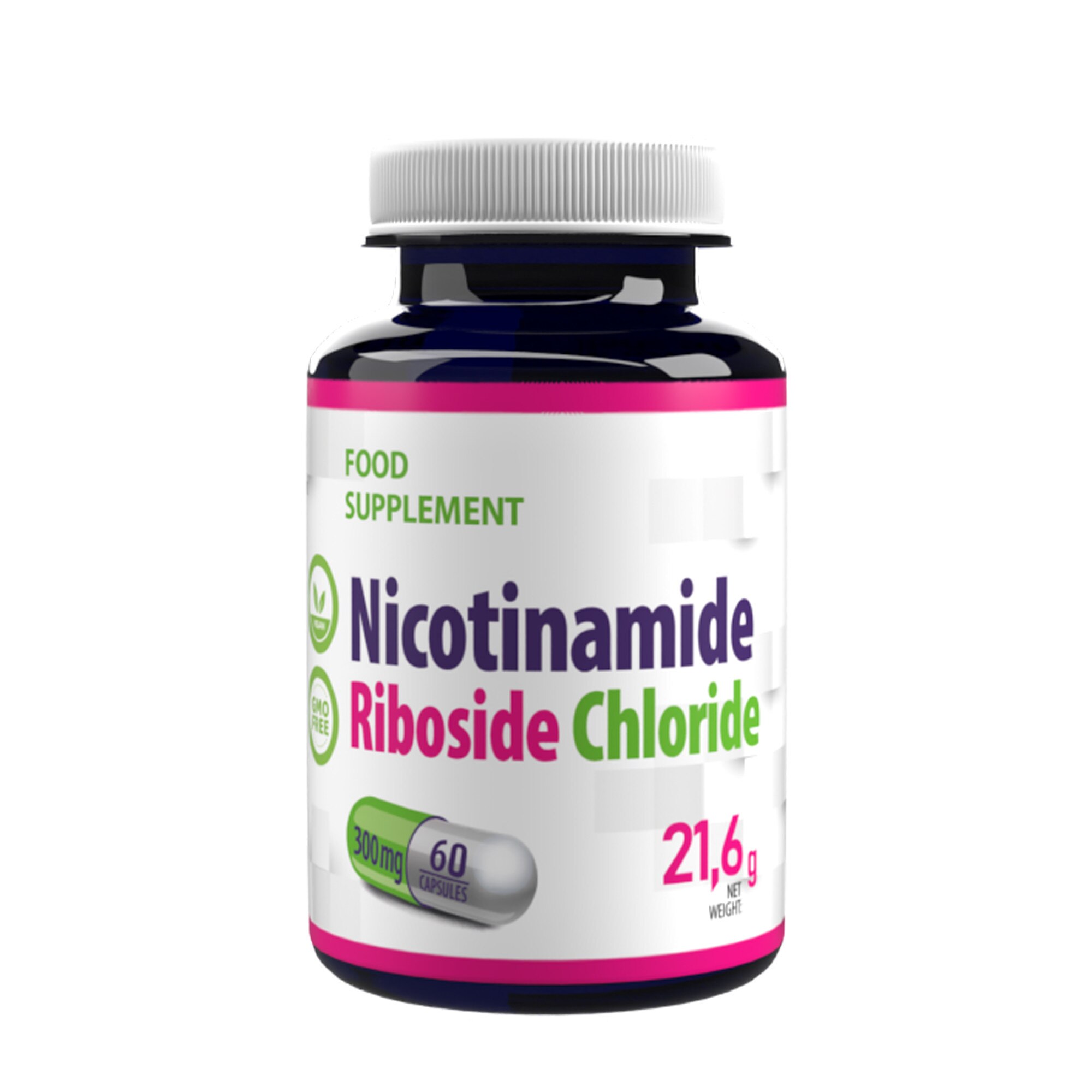 NAD+ Nicotinamide Ribose Chloride 300mg 60 Vegan Capsule - eMAG.ro