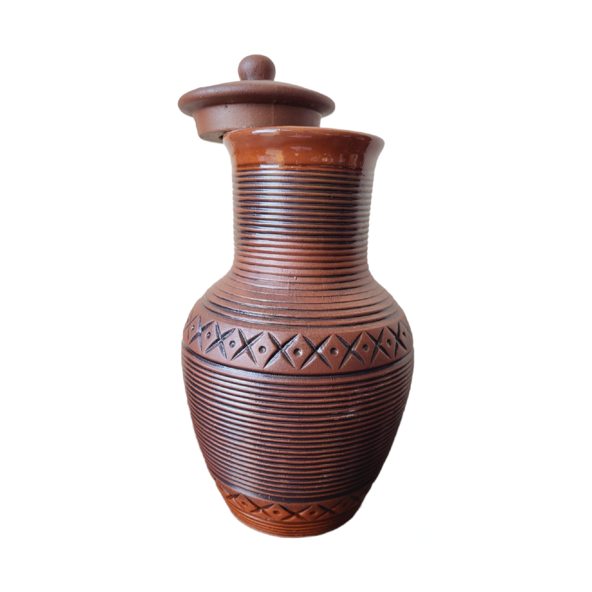 Set pentru vin Diveli, 1 Ulcior si 4 pahare, lut rosu, 2L/300 mlx4 ...