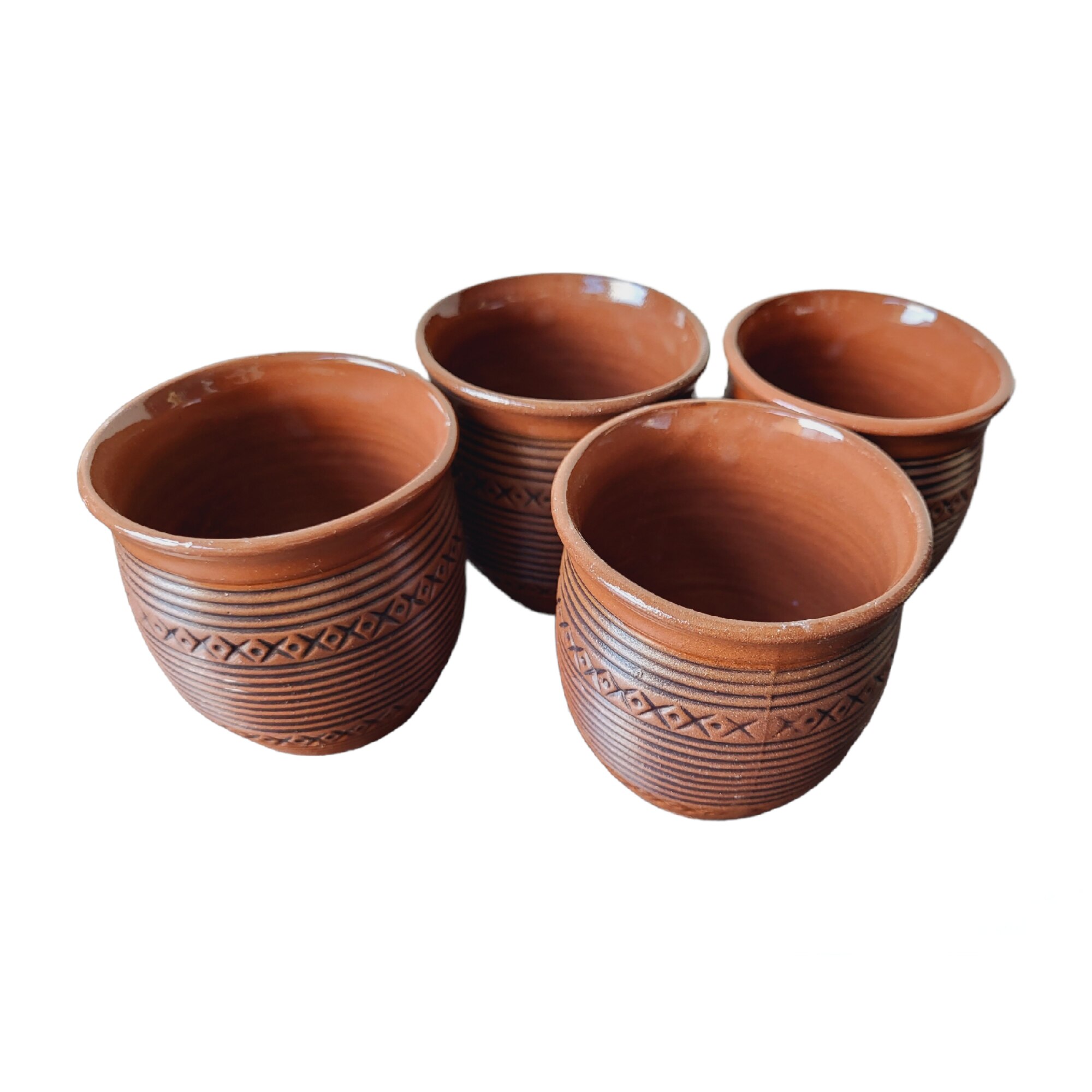 Set pentru vin Diveli, 1 Ulcior si 4 pahare, lut rosu, 2L/300 mlx4 ...