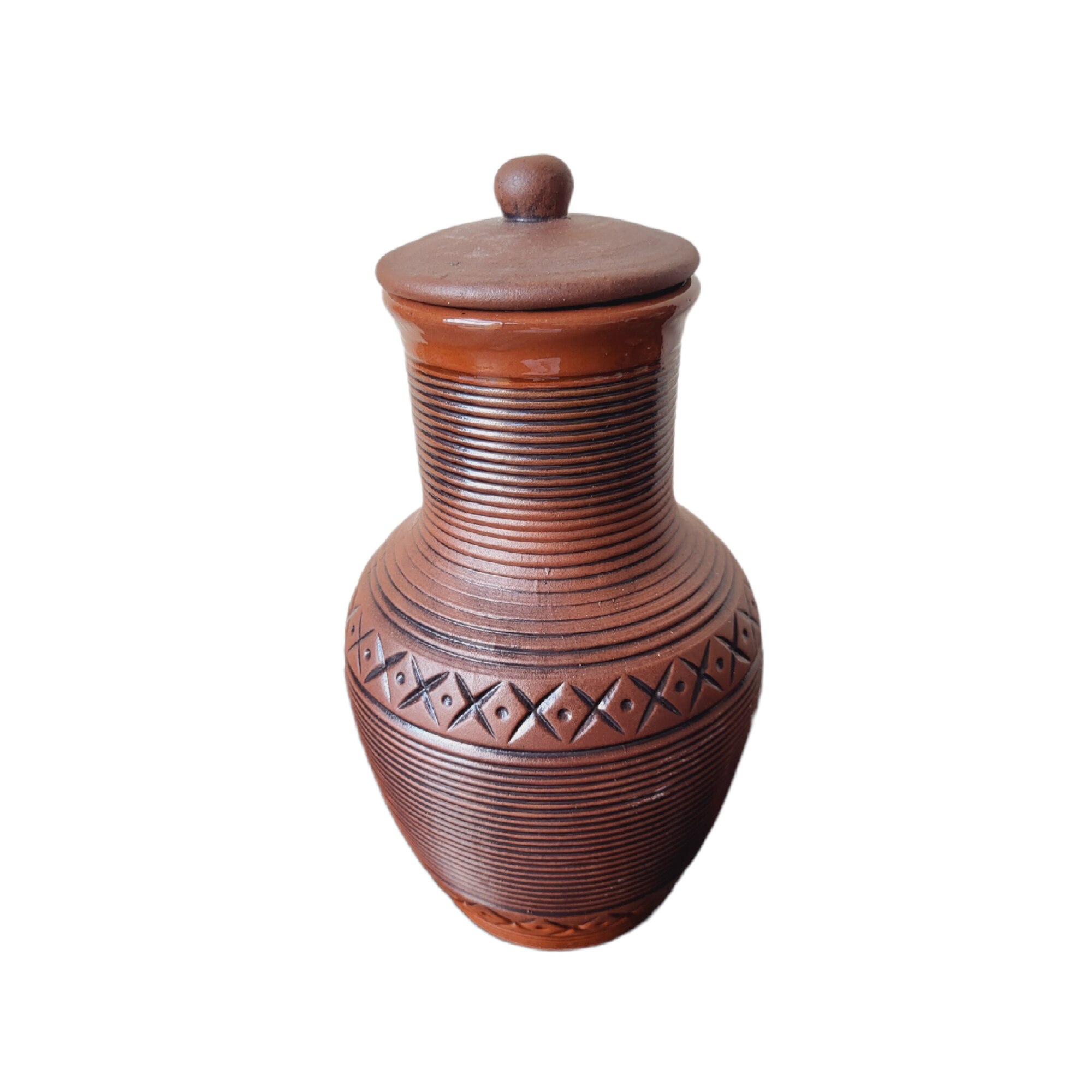 Set pentru vin Diveli, 1 Ulcior si 4 pahare, lut rosu, 2L/300 mlx4 ...