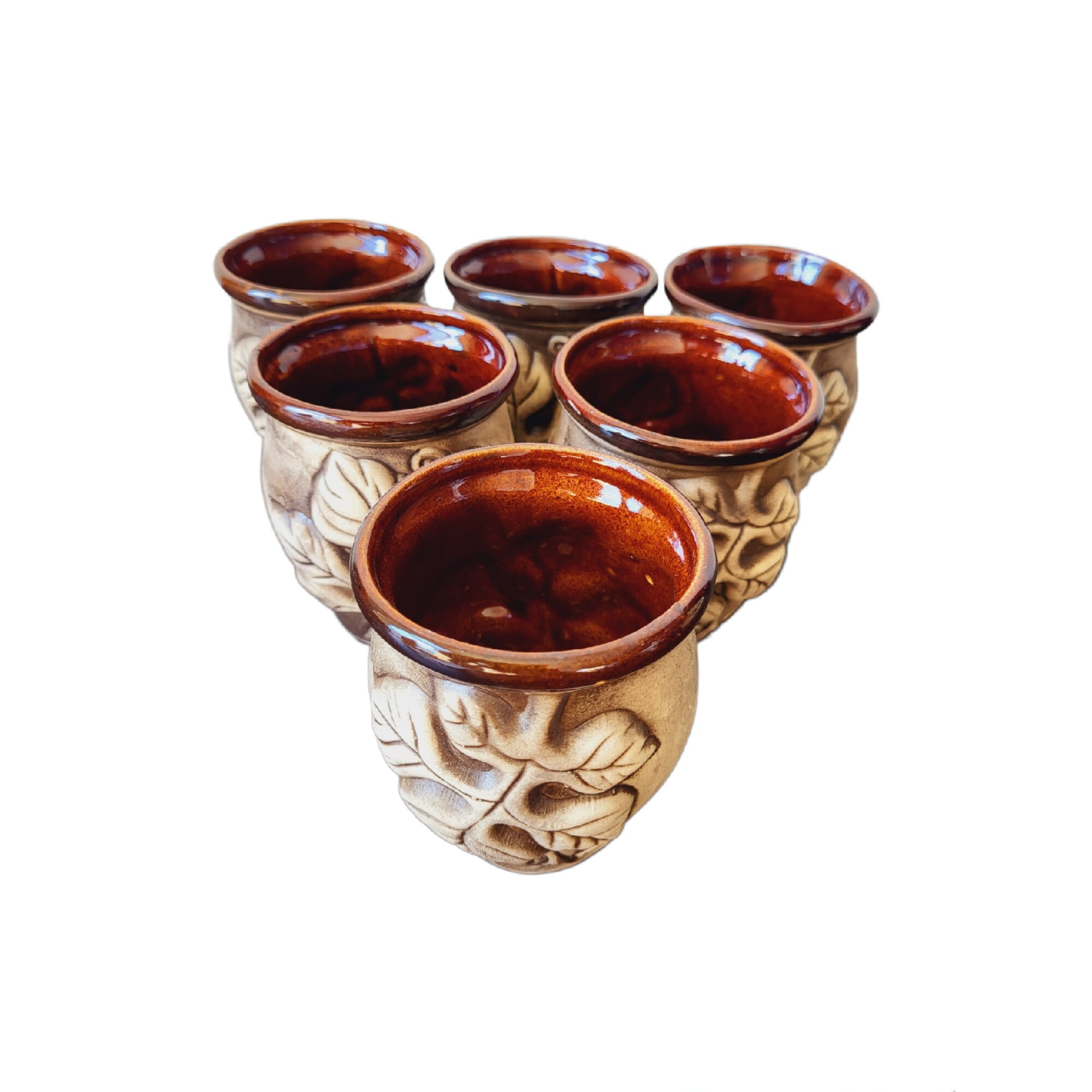 Set pentru vin Romania, 1 Ulcior si 6 pahare, lucru manual, 2 L/180 ...