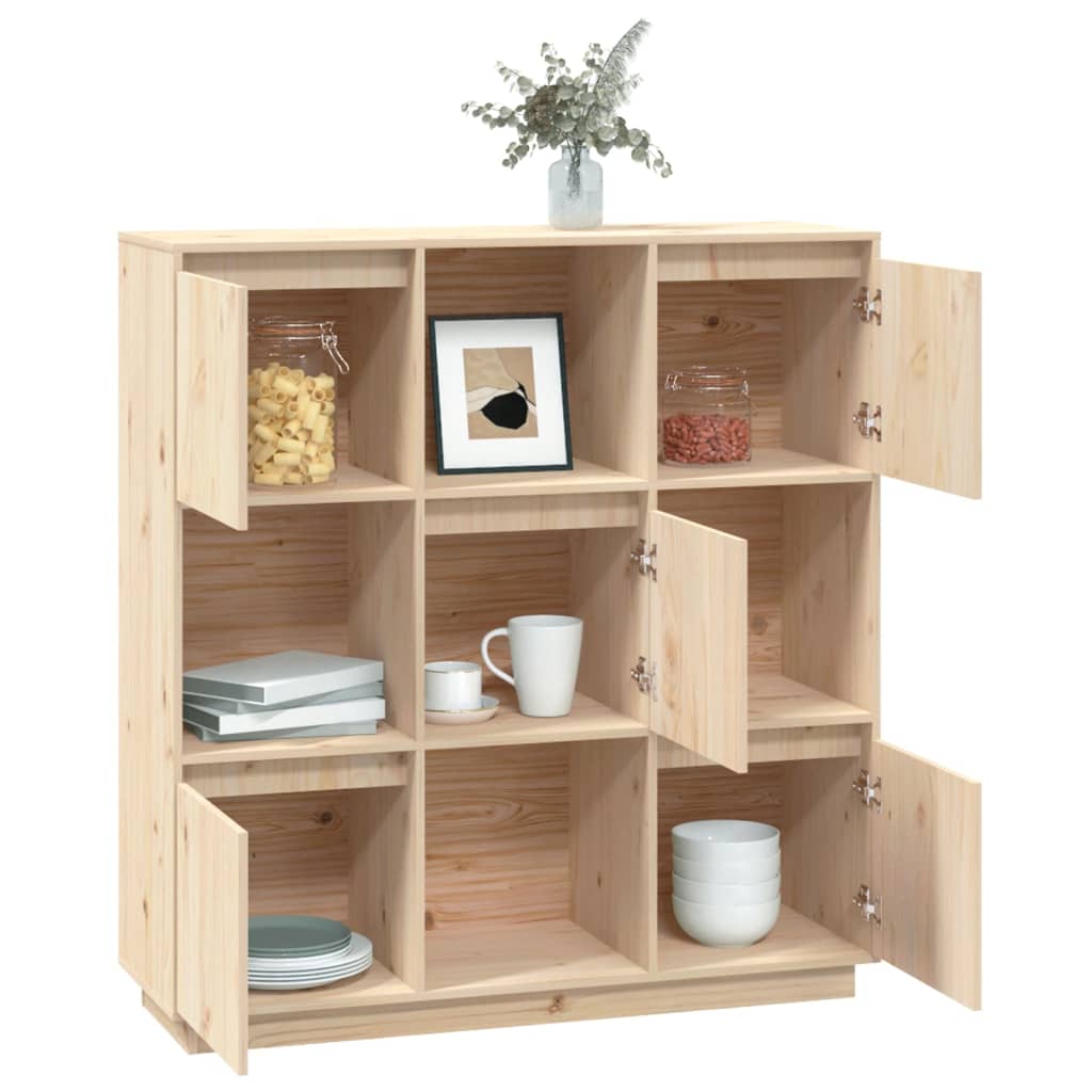 Dulap inalt, 110,5x35x117 cm, lemn masiv de pin, pentru sufragerie ...