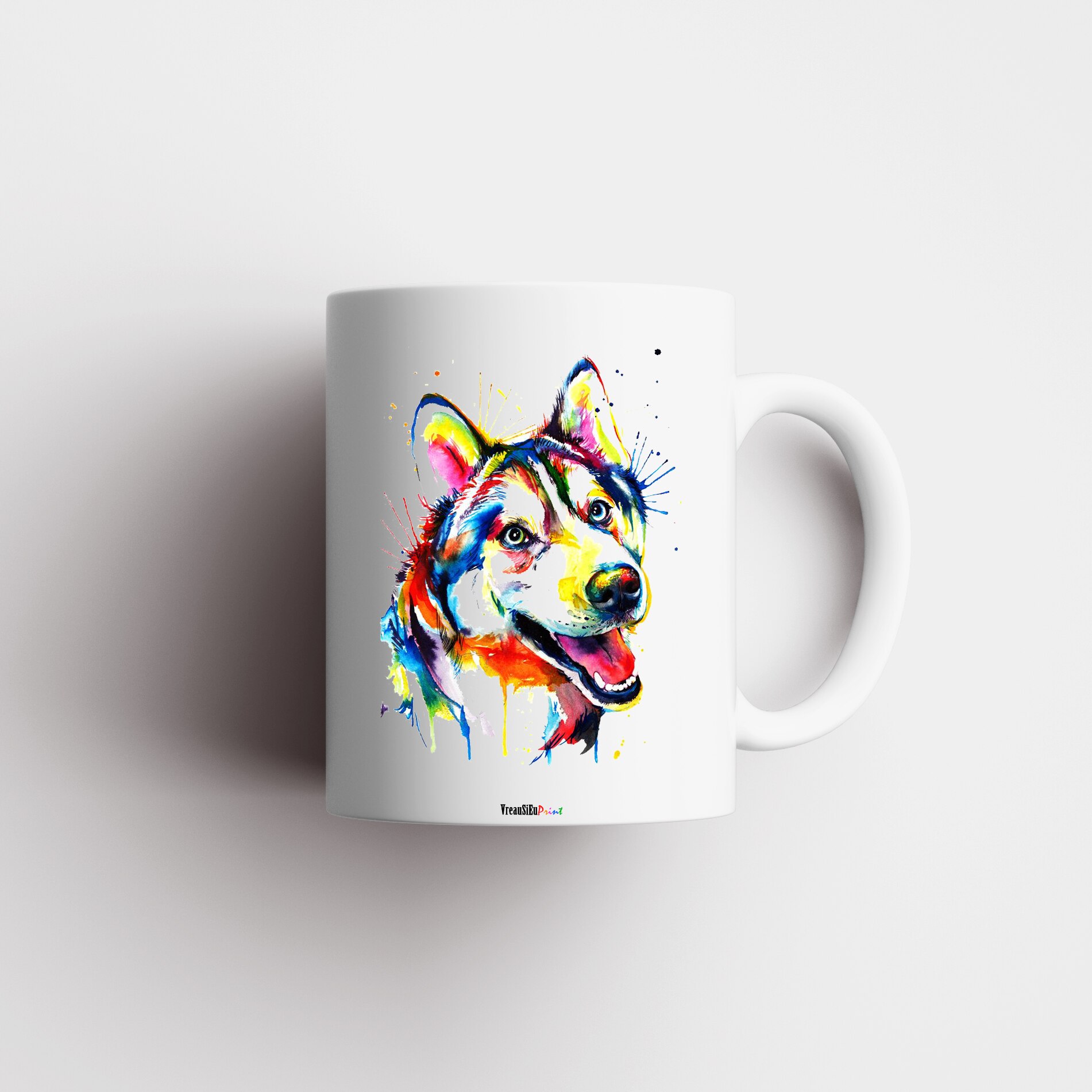 Set cadou personalizat pentru iubitorii de animale, cana ceramica alba ...