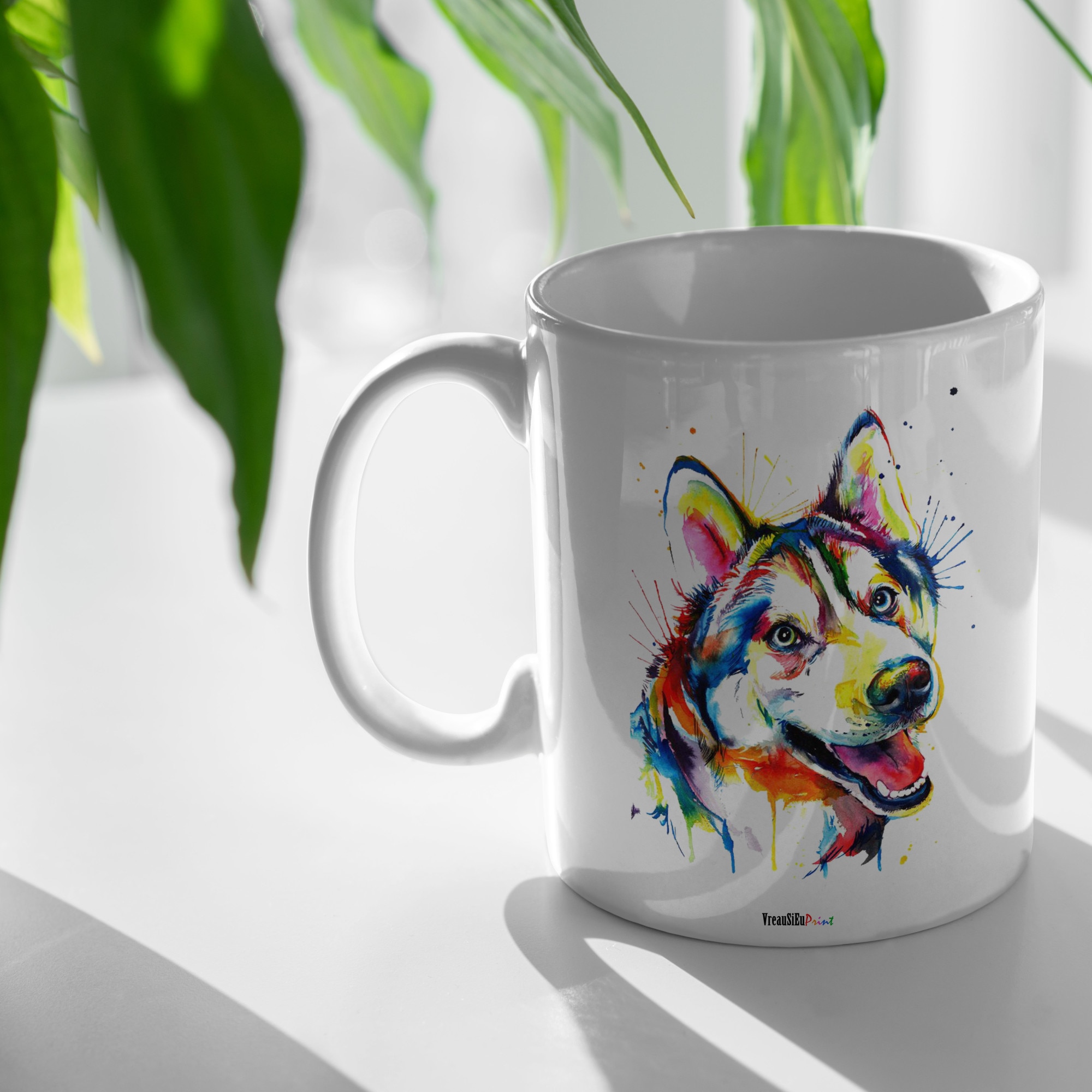 Set cadou personalizat pentru iubitorii de animale, cana ceramica alba ...