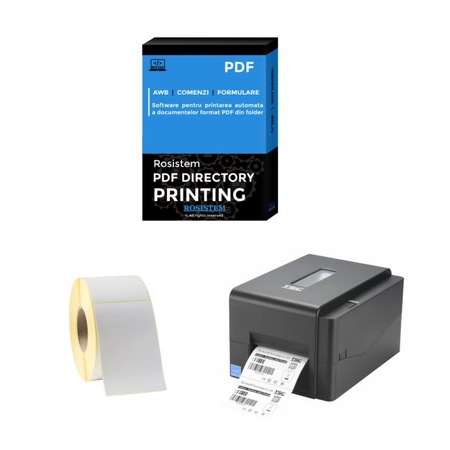 Kit printare AWB curier posta cu software ROSISTEM PDF Printing, imprimanta TSC TE210, 260 ...