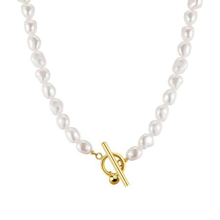 Colier din perle naturale de cultura cu inchizatoare din argint suflat ...