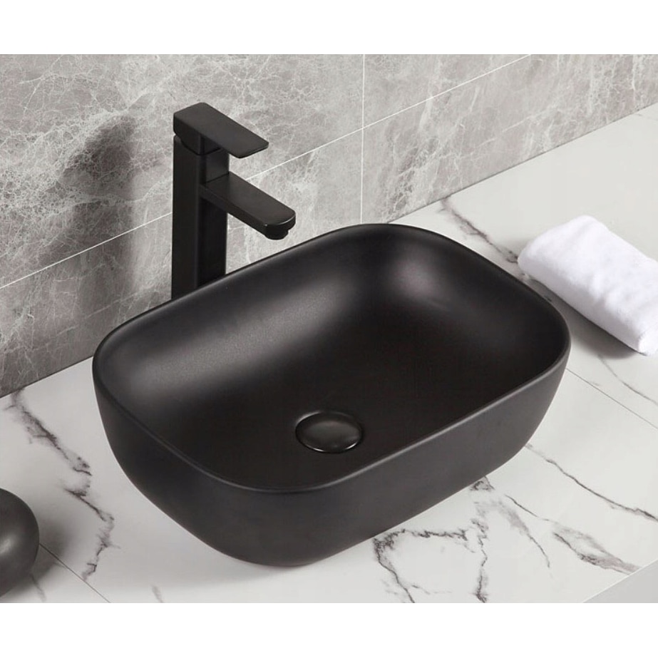 Lavoar de Baie, negru, ceramica, elegant si modern, dreptunghiulara ...