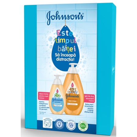 Pachet Johnson's Baby, Gel de dus spumant 750ml & Sapun Lichid 300 ml ...