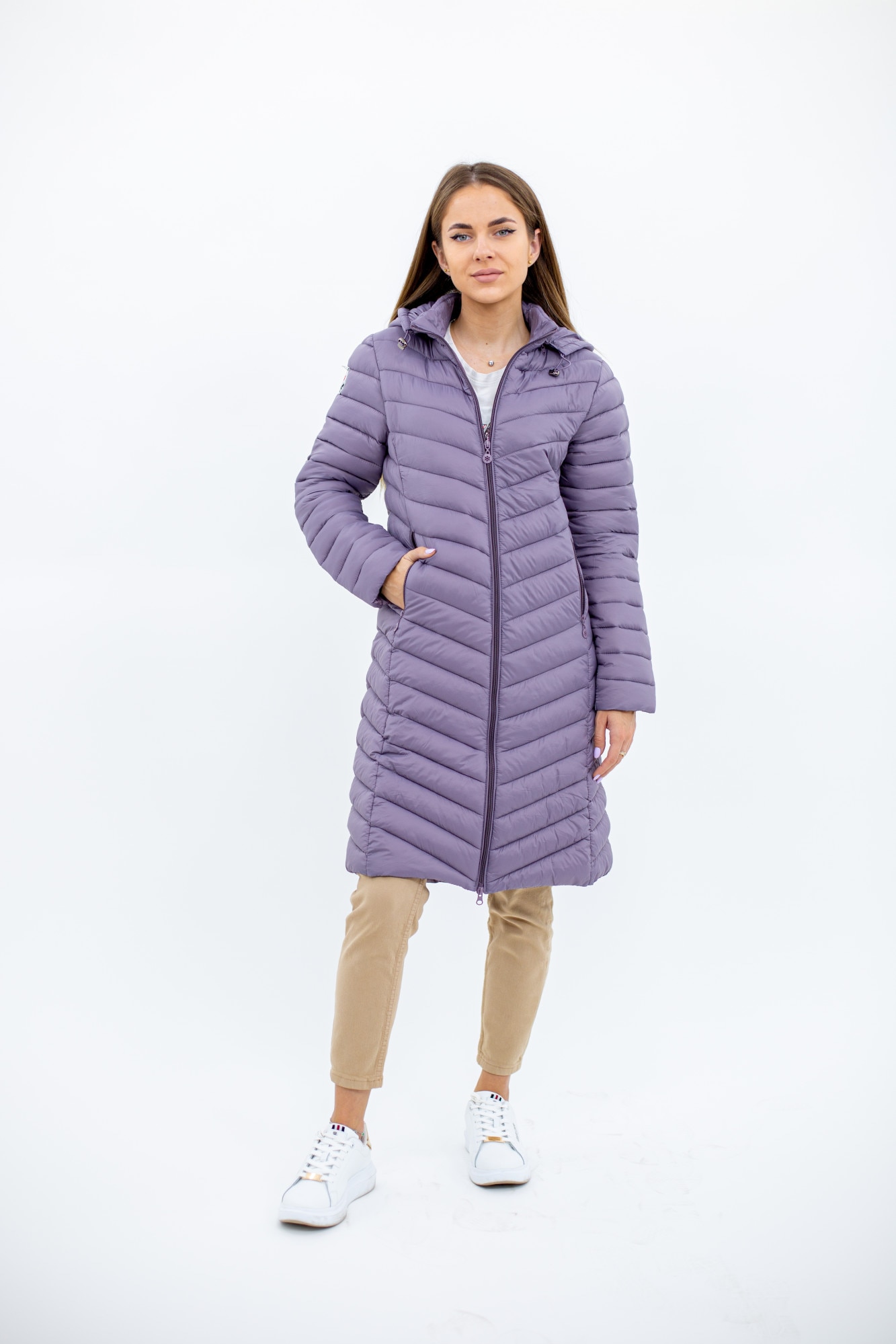 Jacheta dama lungime medie 2041, Lila, 2XL - eMAG.ro